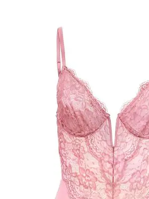 FLEUR DU MAL Bianca Lace Bodysuit - Pink