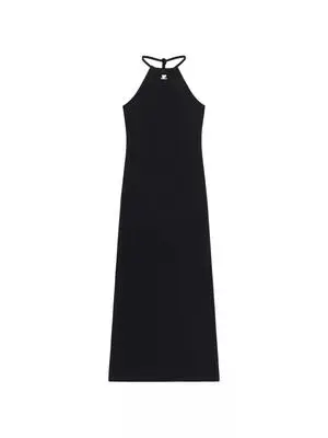 COURREGES Logo-embroidered Halterneck Dress