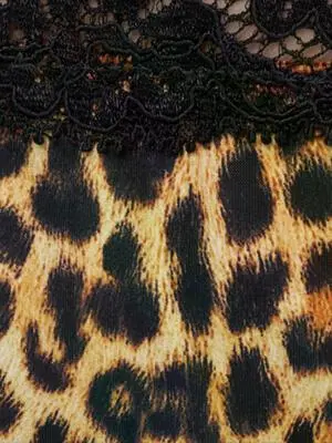 Roberto Cavalli Leopard Print Lace Trim Swimwear - Neutrals