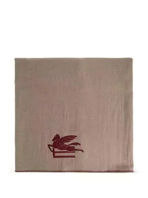 Etro Logo-embroidered Blanket Neutrals