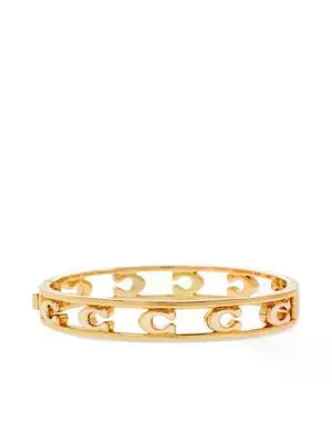 COACH Tone Logo Detail Cut-out Bangle - Gold