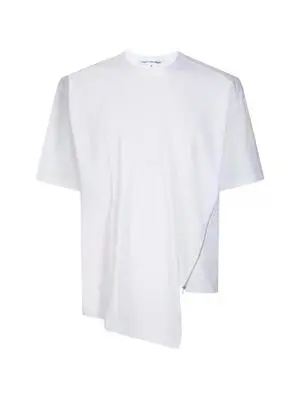 Comme Des Garçons Zip Asymmetric T-shirt - White
