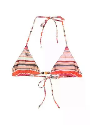 Faithfull The Brand Leone Striped Bikini Top - Orange