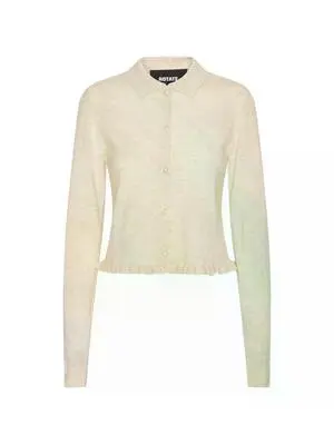 ROTATE BY BIRGER CHRISTENSEN Fine Knit Polo Collar Cardigan - Neutrals