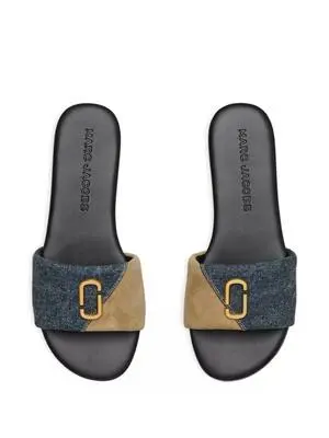 Marc Jacobs Logo Detail Denim Slides