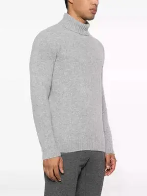 DRUMOHR Lambswool Roll Neck Jumper - Grey