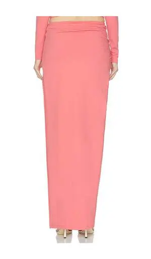 Susana Monaco Side Gathered Maxi Skirt With Attached Bodysuit Lining