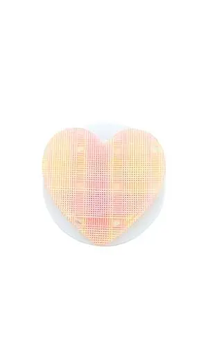 SOLAR ECLIPSE Hand-painted Plaid Heart Grip Charm - Pink
