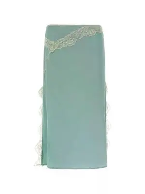 VAILLANT Attitude Midi Skirt With Lace Detail - Blue