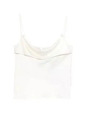 Imperial Beige Strap Detail Cowl Neck Sleeveless Top - Neutrals