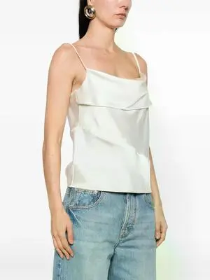 Imperial Beige Strap Detail Cowl Neck Sleeveless Top - Neutrals