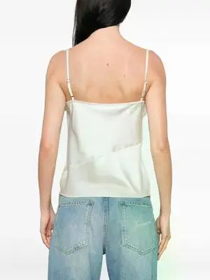 Imperial Beige Strap Detail Cowl Neck Sleeveless Top - Neutrals