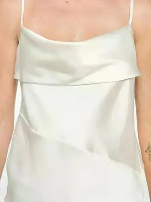 Imperial Beige Strap Detail Cowl Neck Sleeveless Top - Neutrals