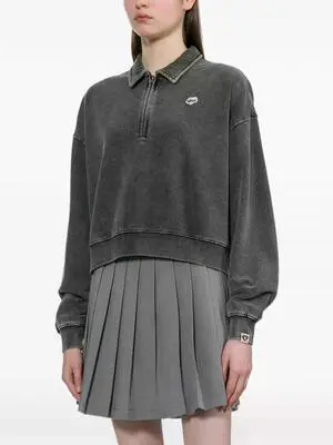 AAPE BY *A BATHING APE Logo-patched Half-zip Sweatshirt - Grey