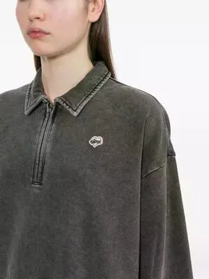 AAPE BY *A BATHING APE Logo-patched Half-zip Sweatshirt - Grey