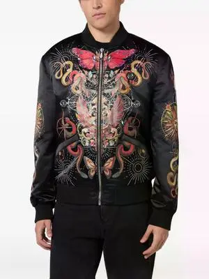 Philipp Plein Skull Print Bomber Jacket
