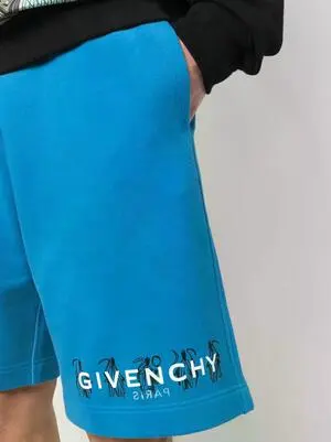 Givenchy Logo Print Cotton Shorts