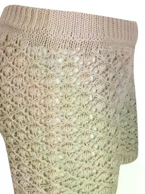ELY ELY Open Knit Cotton Shorts - Neutrals