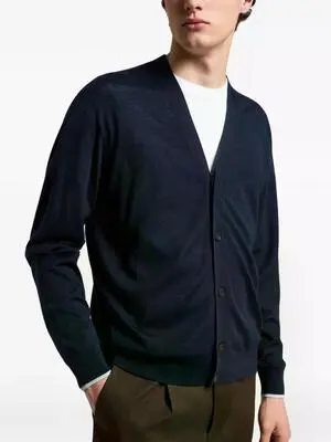 Peserico V-neck Button Cardigan - Blue