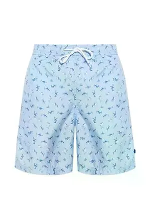 Paul & Shark Shark-print Swim Shorts - Blue