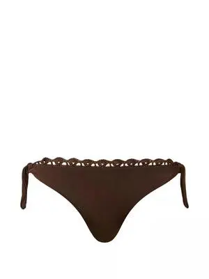 TWINSET Bikini Thong With Crochet Trim - Brown