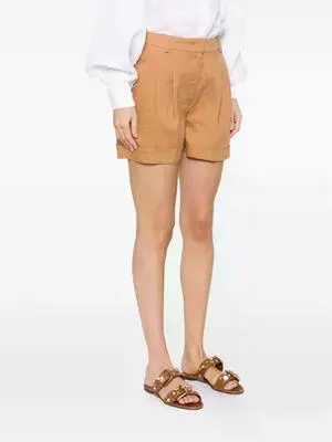 ACTUALEE Pleated Belted Shorts