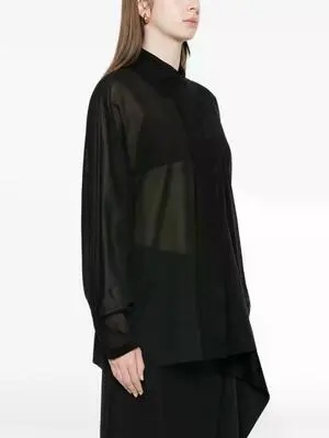 Carven Pearl-appliqué Sheer Shirt