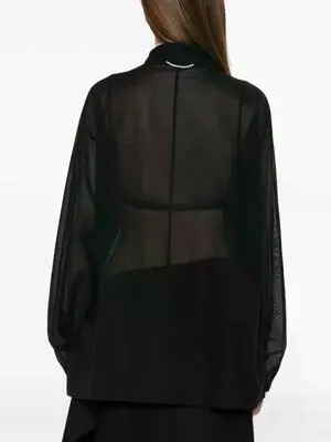 Carven Pearl-appliqué Sheer Shirt