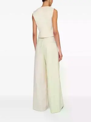 ANINE BING Mario Button V-neck Waistcoat - Neutrals