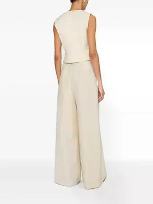 ANINE BING Mario Button V-neck Waistcoat - Neutrals