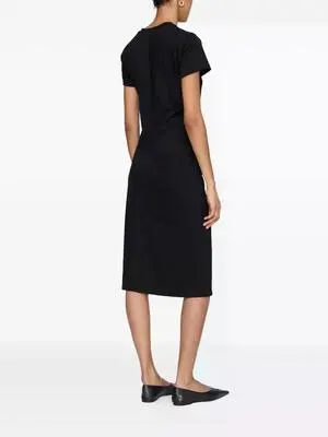 ANINE BING Vida Gathered Slit Midi Dress