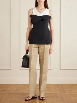 FFORME Nahla Cotton And Silk-blend Tailored Trousers