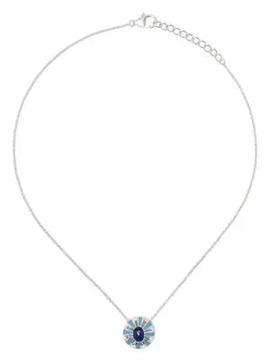 AKANSHA SETHI Lapis Lazuli Enamel Button Necklace