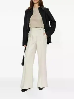 Max Mara Logo-embroidered Pocket T-shirt - Neutrals