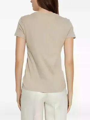 Max Mara Logo-embroidered Pocket T-shirt - Neutrals