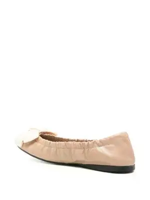 Prada Bow Detailing Ballet Flats - Neutrals