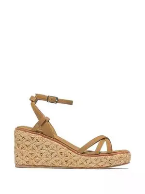 Bernardo Bernardo Cairo Criss-Cross Wedge Espadrilles Neutrals