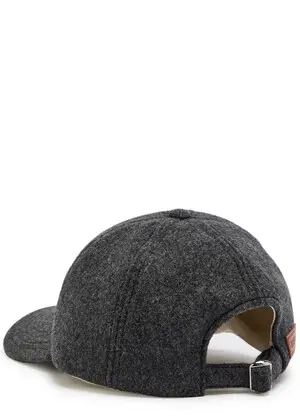 Loewe Anagram Leather And Wool-blend Cap
