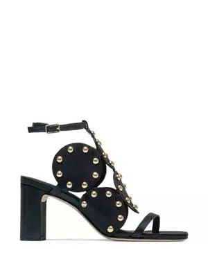 Bernardo Studded Embellishment Block Heel Sandals - Black