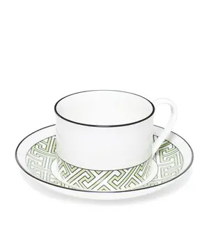O.W.LONDON Maze Teacup And Saucer - Green