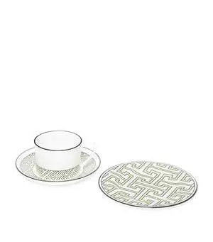 O.W.LONDON Maze Teacup And Saucer - Green