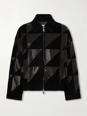Versace Paneled Leather Jacket