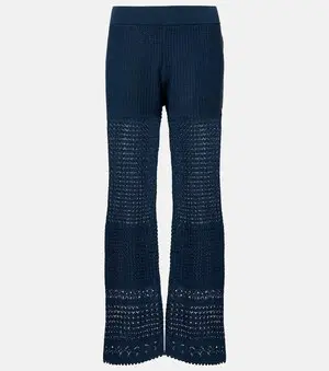 ERES Embleme Open-knit Straight Pants - Blue