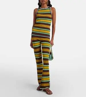 ALEMAIS Knitted Striped Flared Pants