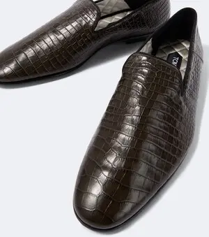 TOM FORD Steven Croc-effect Leather Loafers