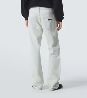 Fear Of God Straight Leg Jeans In Bleach Wash