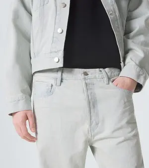 Fear Of God Straight Leg Jeans In Bleach Wash