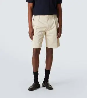 Prada Pleated Cotton Bermuda Shorts