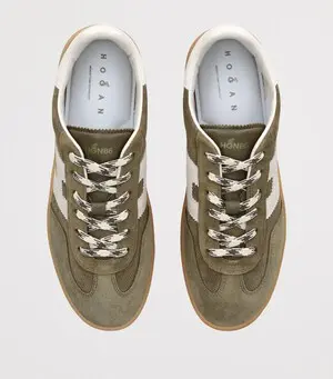 Hogan Suede 'h' Emblem Low Top Sneakers - Green