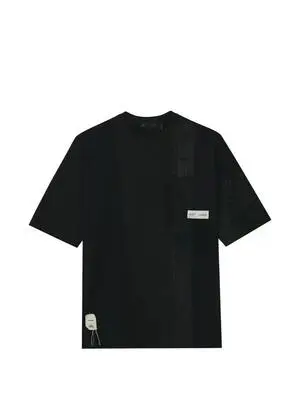FIVE CM Checked Panel T-shirt - Black